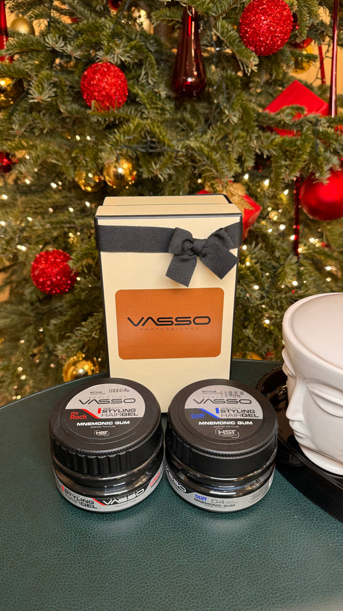 Vasso Men Mnemonic Gum Hair styling Gel Holiday Gift Set – Vasso USA